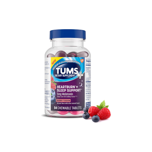 TUMS Heartburn + Sleep Support, Berry Fusion, 54 Tablets – AJ Globals