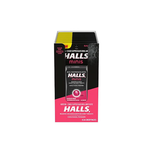 HALLS Minis Sugar Free Cough Drops – Watermelon, 192 Count – AJ Globals