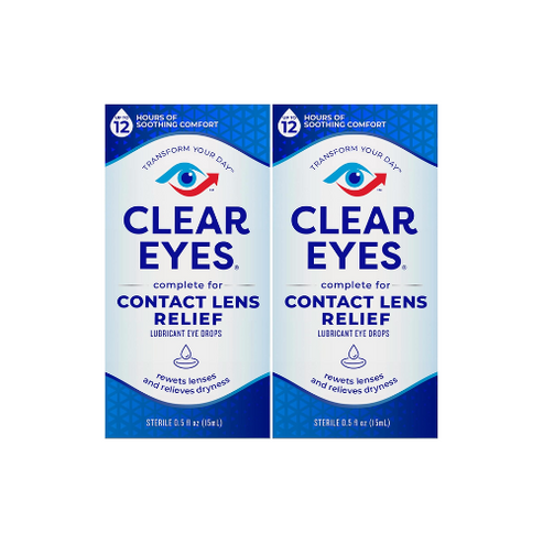 Clear Eyes Eye Drops – Contact Lens Relief, 2 Count – AJ Globals