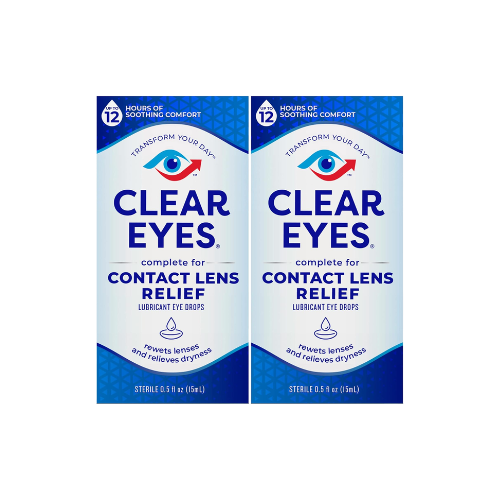 Clear Eyes Eye Drops – Contact Lens Relief, 2 Count – AJ Globals